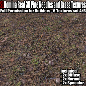 Second Life Marketplace - [FP] SLDomina Professional 3D real Pine needles and grass tileable ...